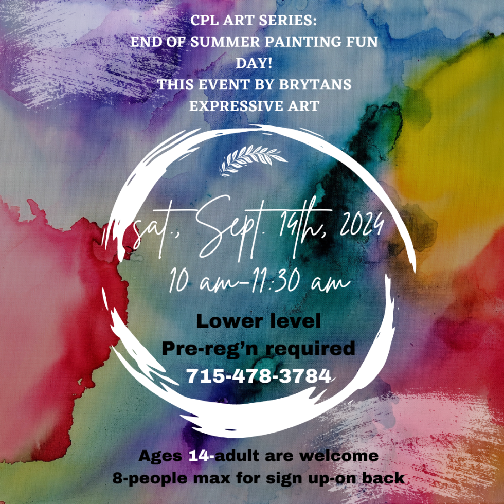 CPL Art Series – End of Summer Painting Fun Day | Crandon Public Library